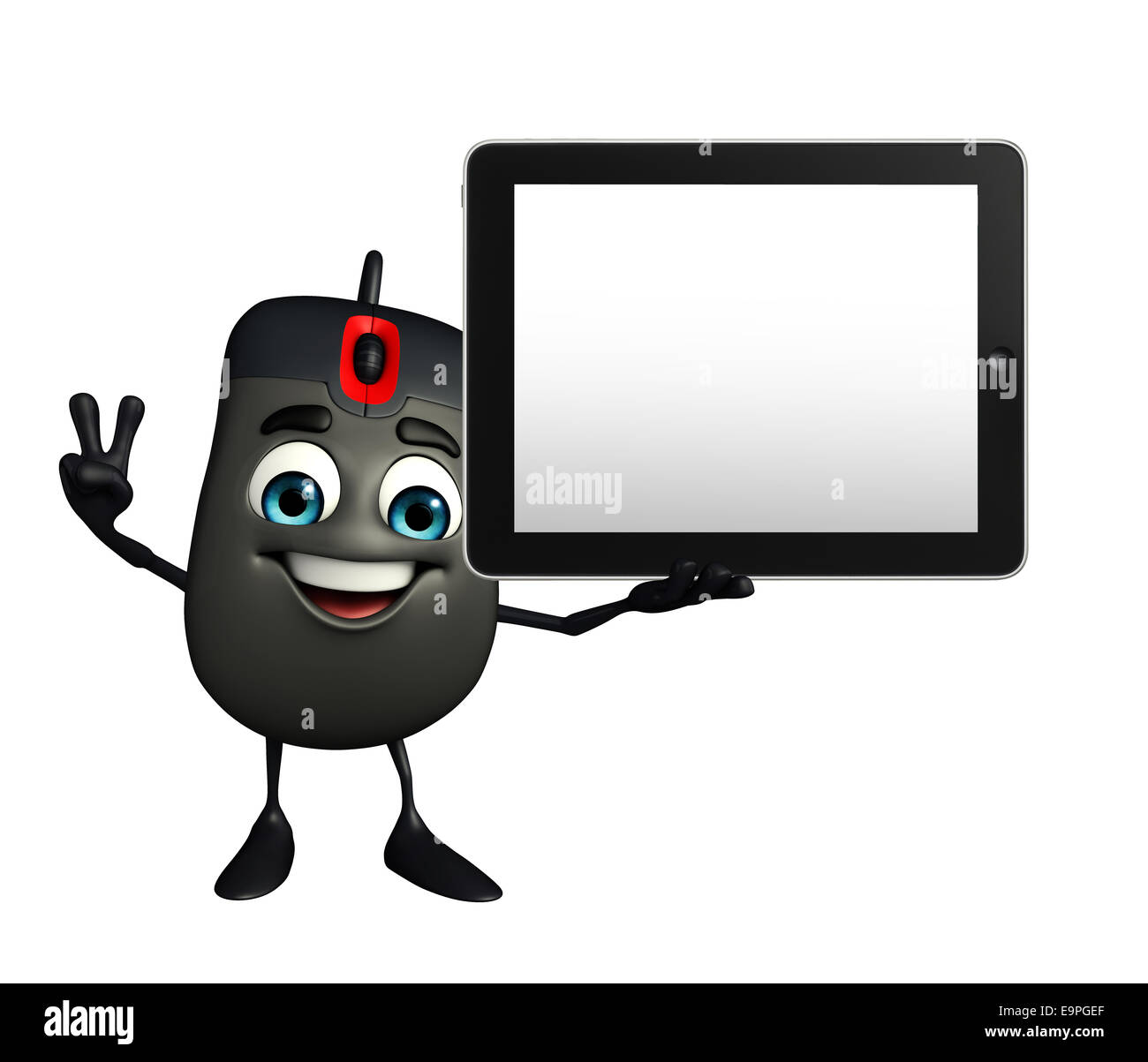 Cartoon Character of Computer Mouse with tab Stock Photo - Alamy