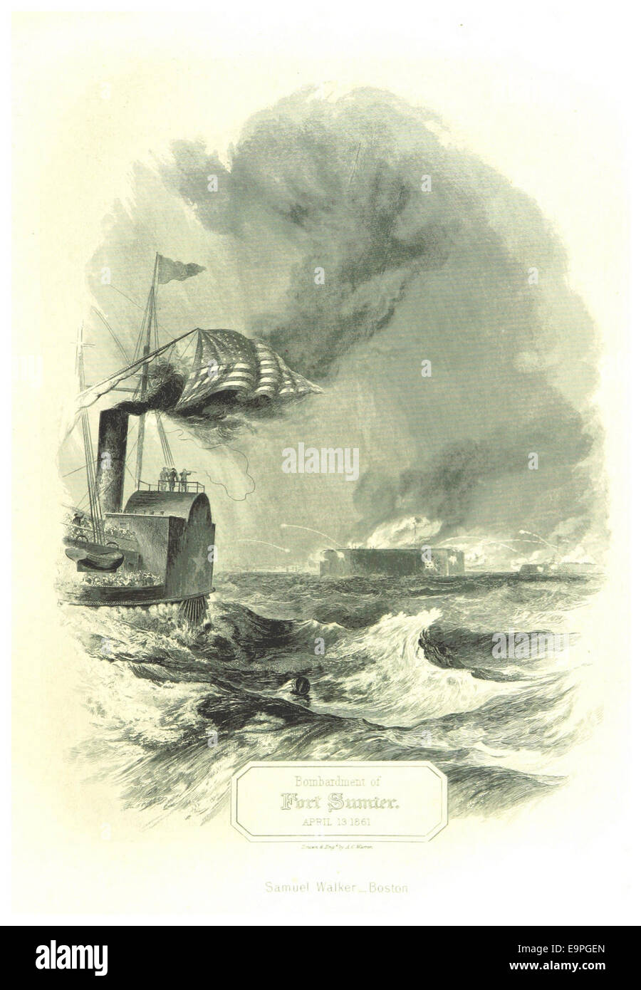 CRAFTS (1868) p1.011 BOMBARDMENT OF FORT SUMTER (1861-04-13 Stock Photo ...