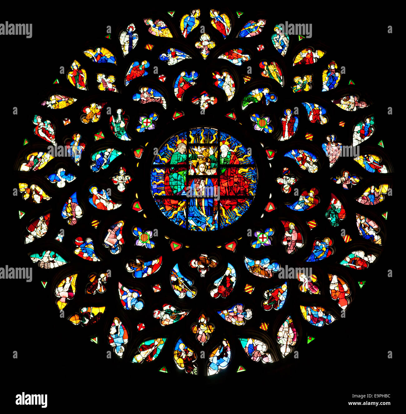 The rosette window of Santa Maria del Mar, Barcelona Stock Photo - Alamy
