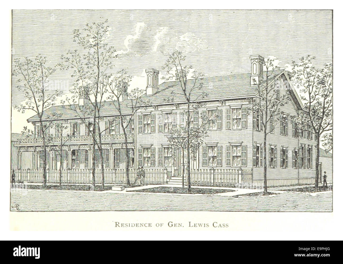 This 1884 illustration depicts the residence of General Lewis Cass in ...