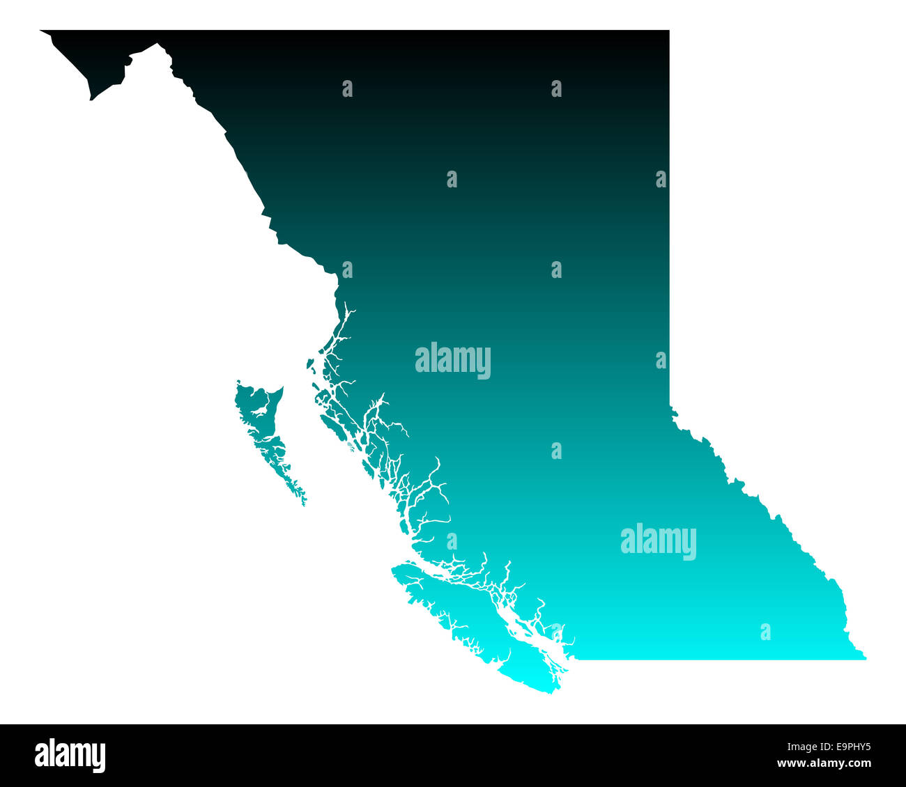 Map of British Columbia Stock Photo - Alamy