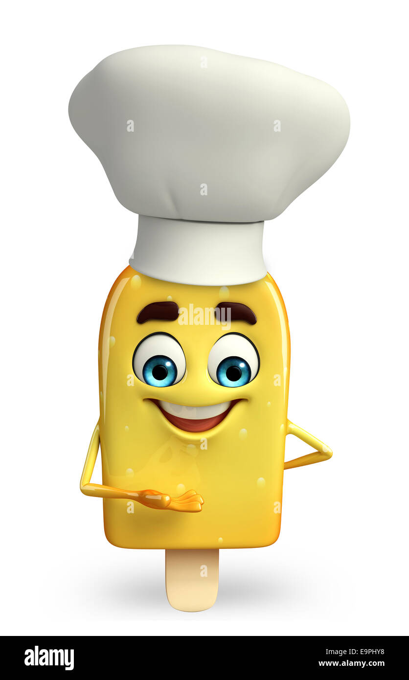 Cartoon Character of Candy with chef cap Stock Photo - Alamy