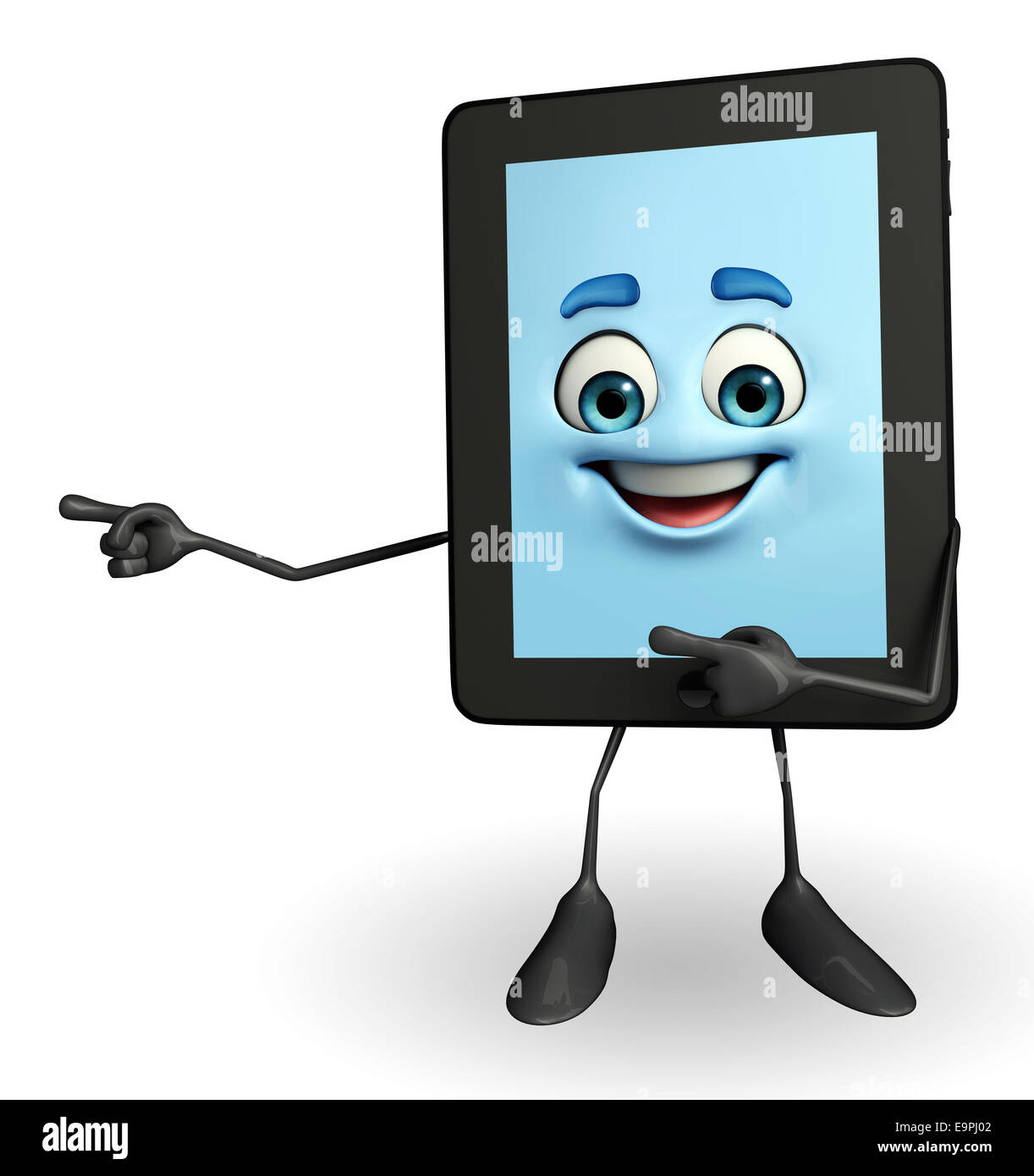 Cartoon character of tab is pointing Stock Photo - Alamy