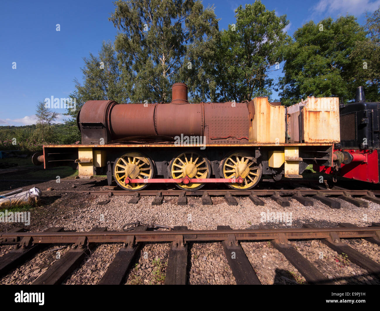 a derelict locomotive at Peak Rail Steam Railway at Matlock, Derbyshire ...