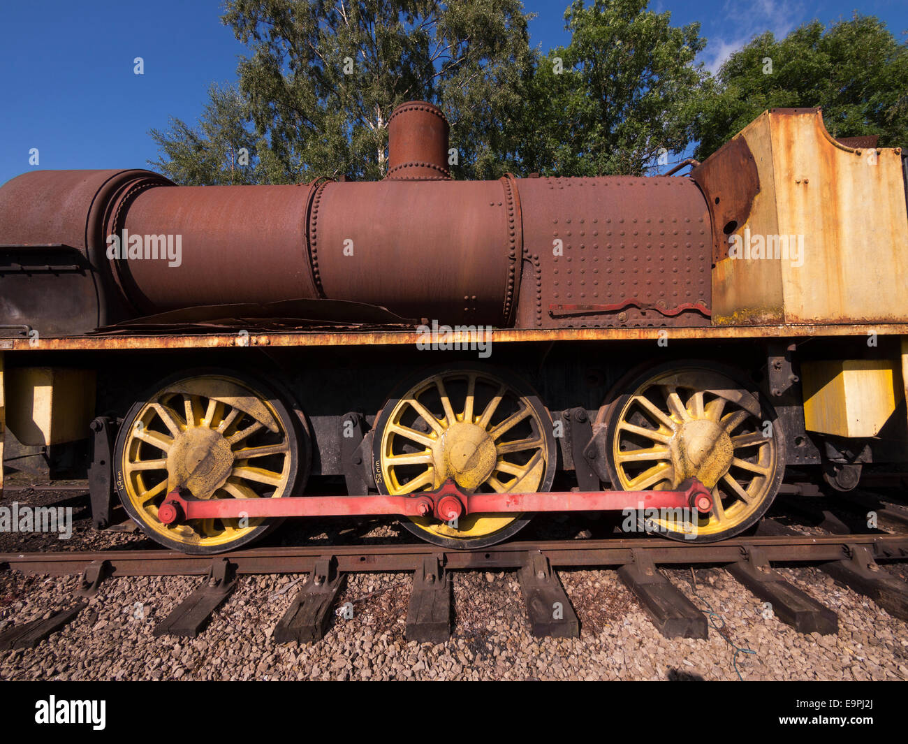a derelict locomotive at Peak Rail Steam Railway at Matlock, Derbyshire ...