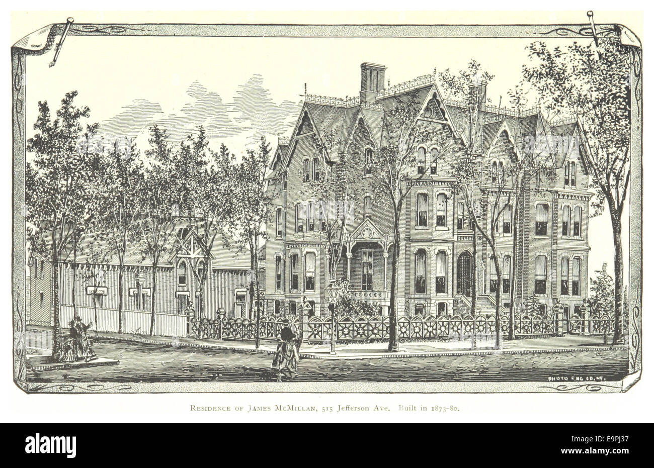 An 1884 illustration showing the residence of James McMillan, located ...