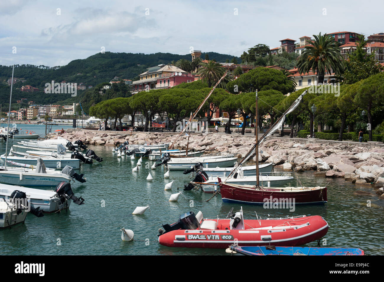Italian Riviera,Colourwashed houses, coastal, boats, holiday ...