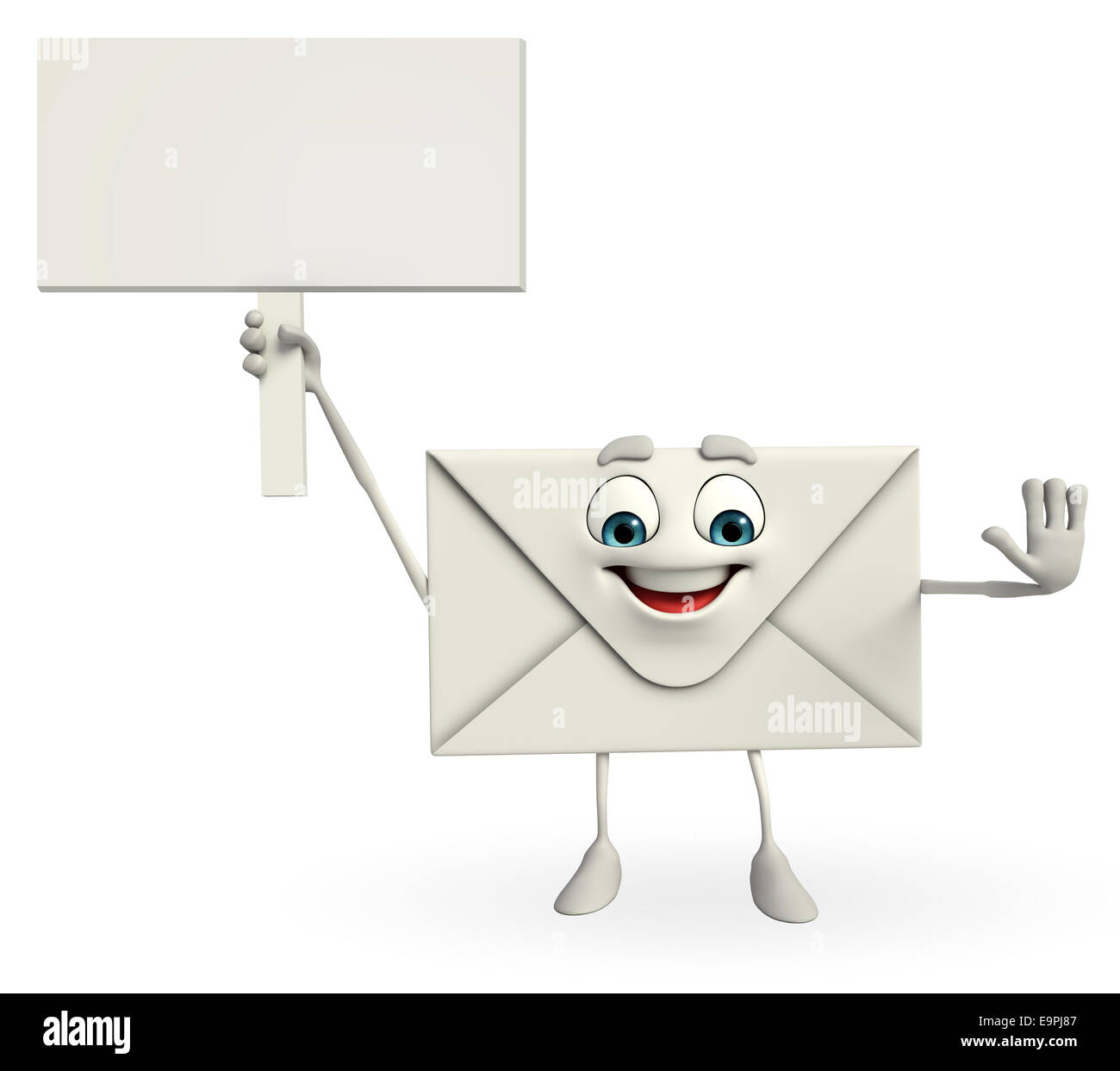 Cartoon Character of mail with sign Stock Photo - Alamy
