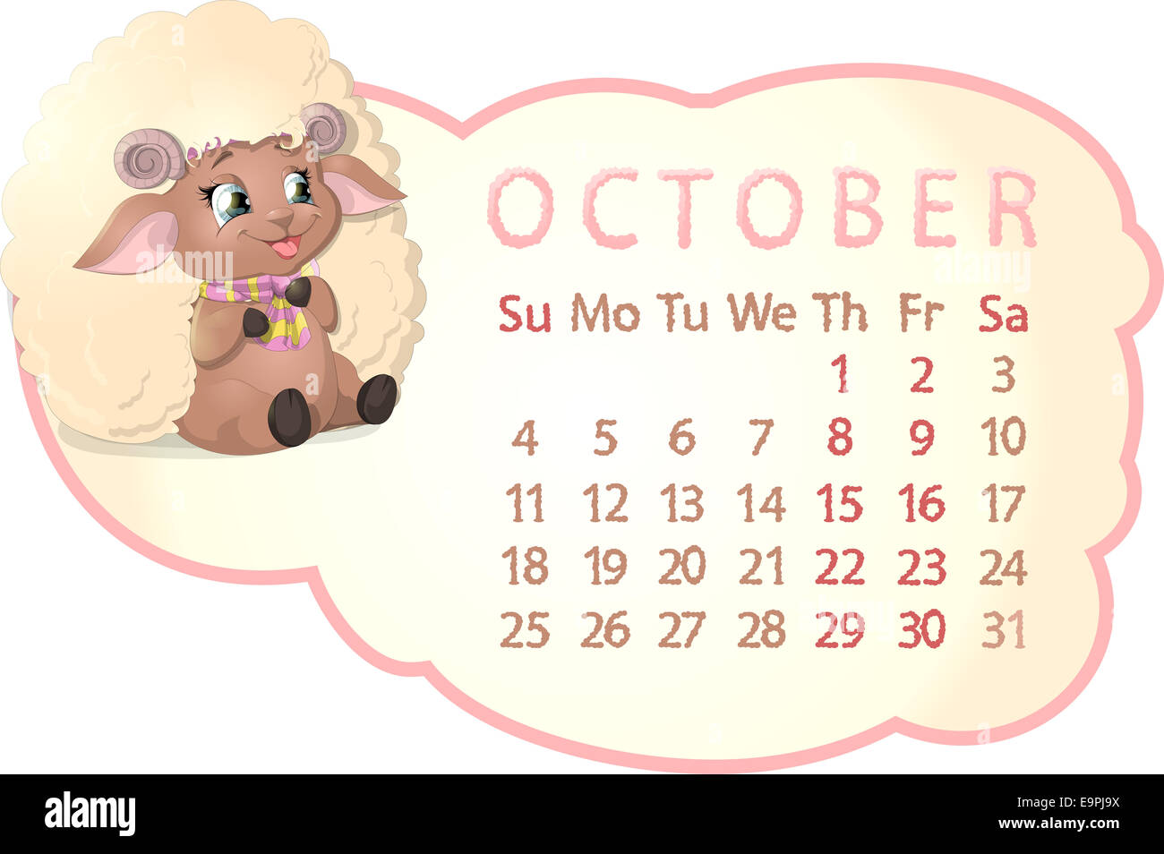 Calendar october Cut Out Stock Images & Pictures - Alamy