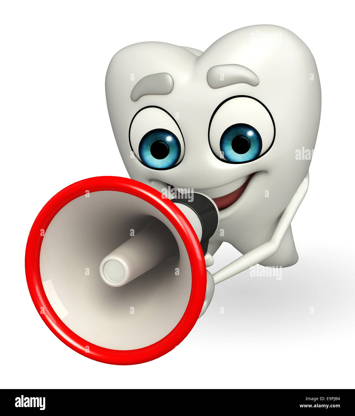 Cartoon character of teeth with Loudspeaker Stock Photo - Alamy