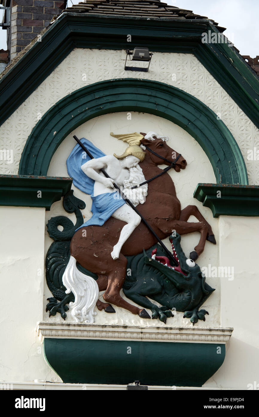The Green Dragon pub sign, Ashbourne, Derbyshire, England, UK Stock ...