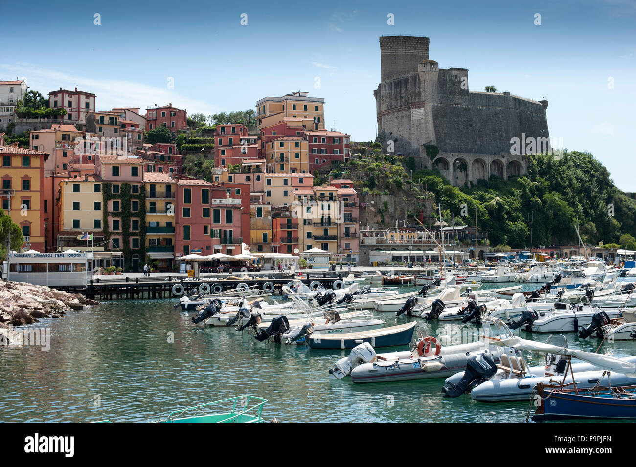 Italian Riviera,Colourwashed houses, coastal, boats, holiday ...