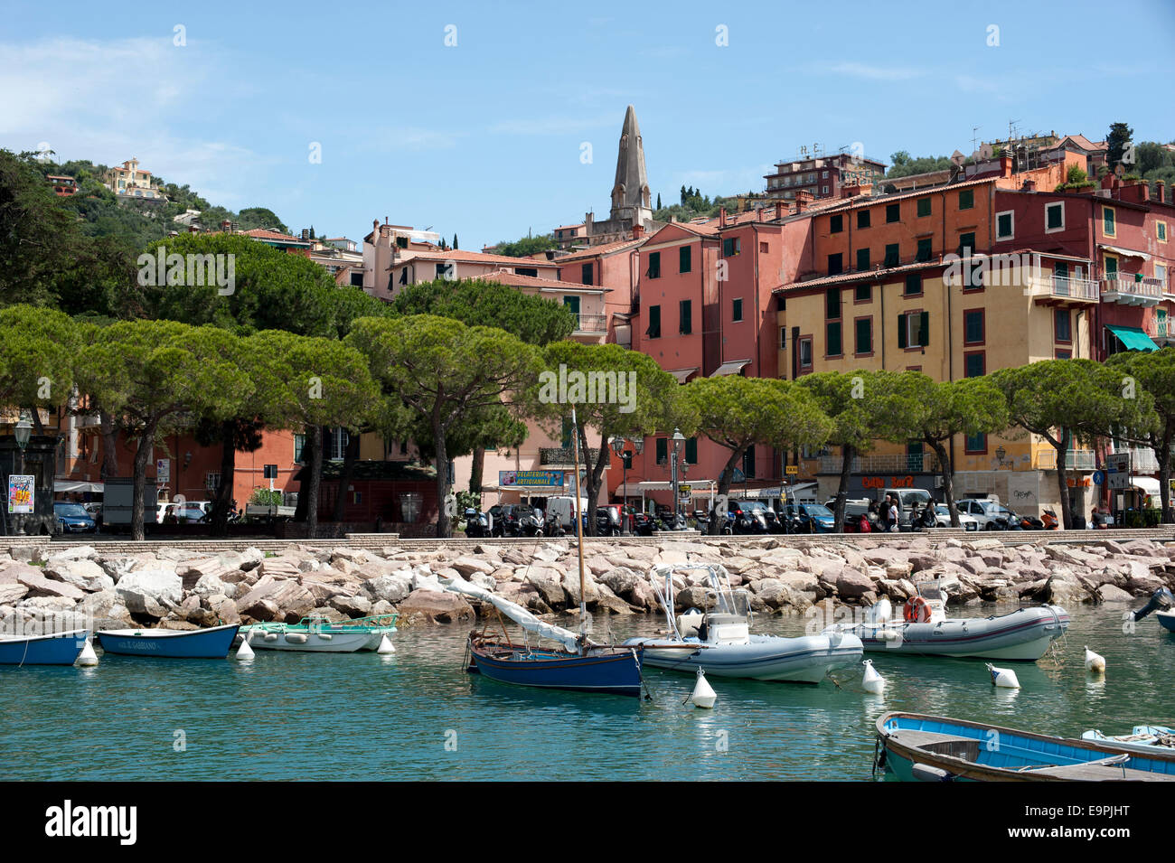 Italian Riviera,Colourwashed houses, coastal, boats, holiday ...