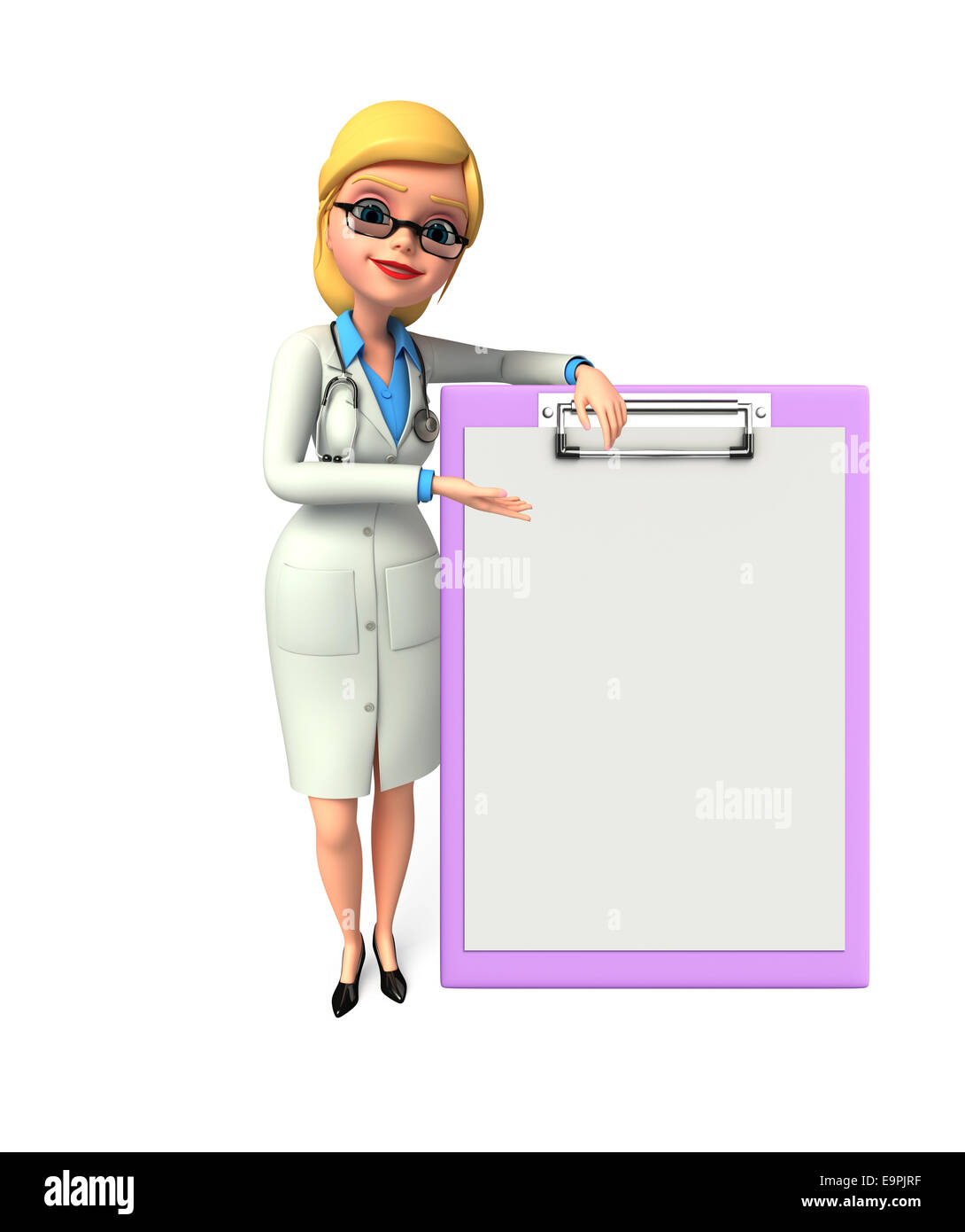 Illustration of young doctor with notepad Stock Photo - Alamy