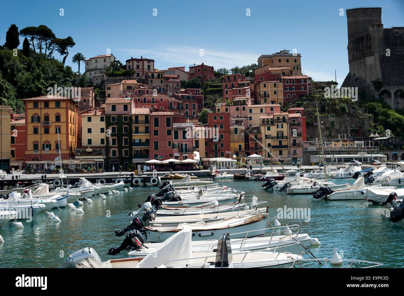 Italian Riviera,Colourwashed houses, coastal, boats, holiday ...