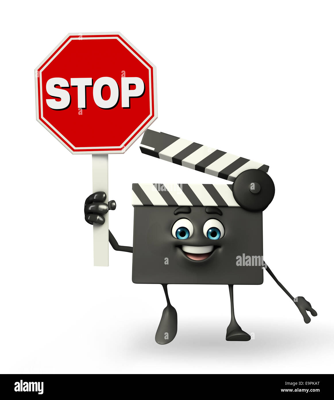 Cartoon Character of Clapper Board with sign Stock Photo - Alamy