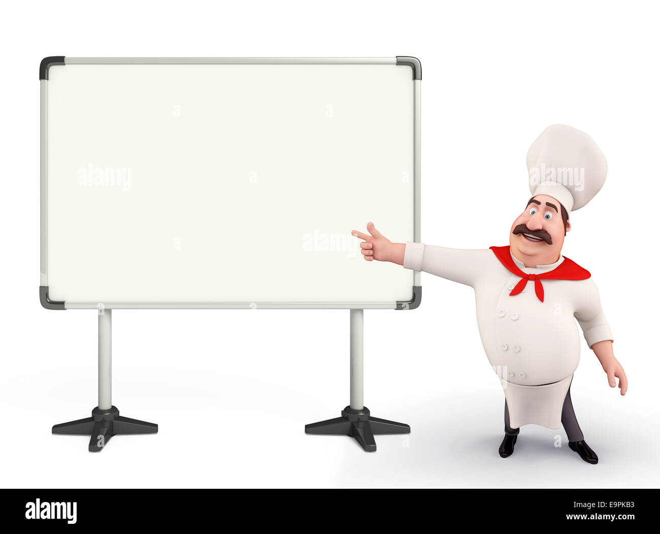 Illustration of young chef with display board Stock Photo - Alamy
