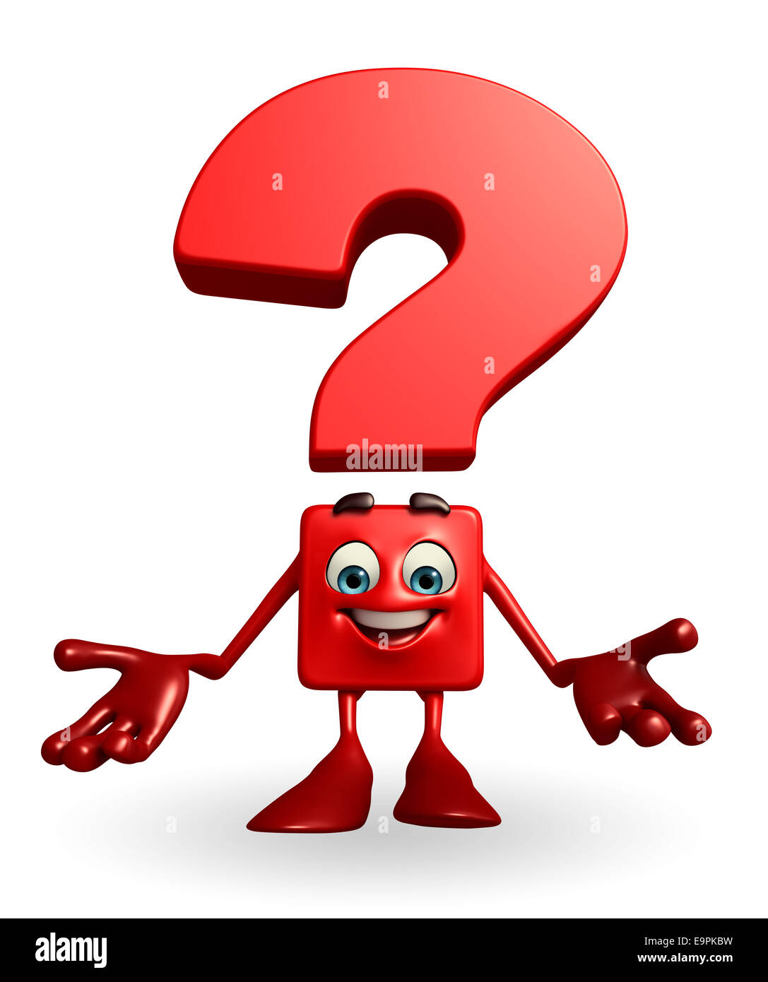 Cartoon Character of Question Mark is presenting Stock Photo - Alamy