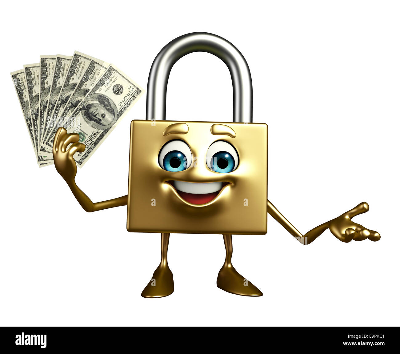 Cartoon character dollar lock hi-res stock photography and images - Alamy
