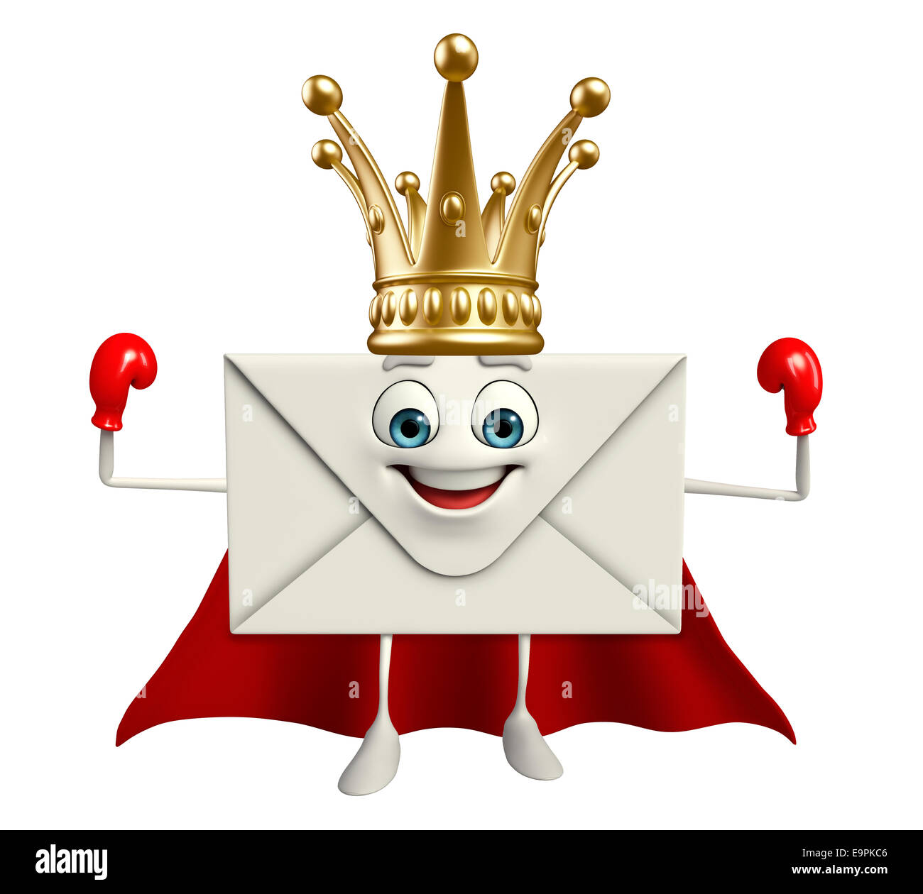 Cartoon Character of Super mail with crown Stock Photo - Alamy
