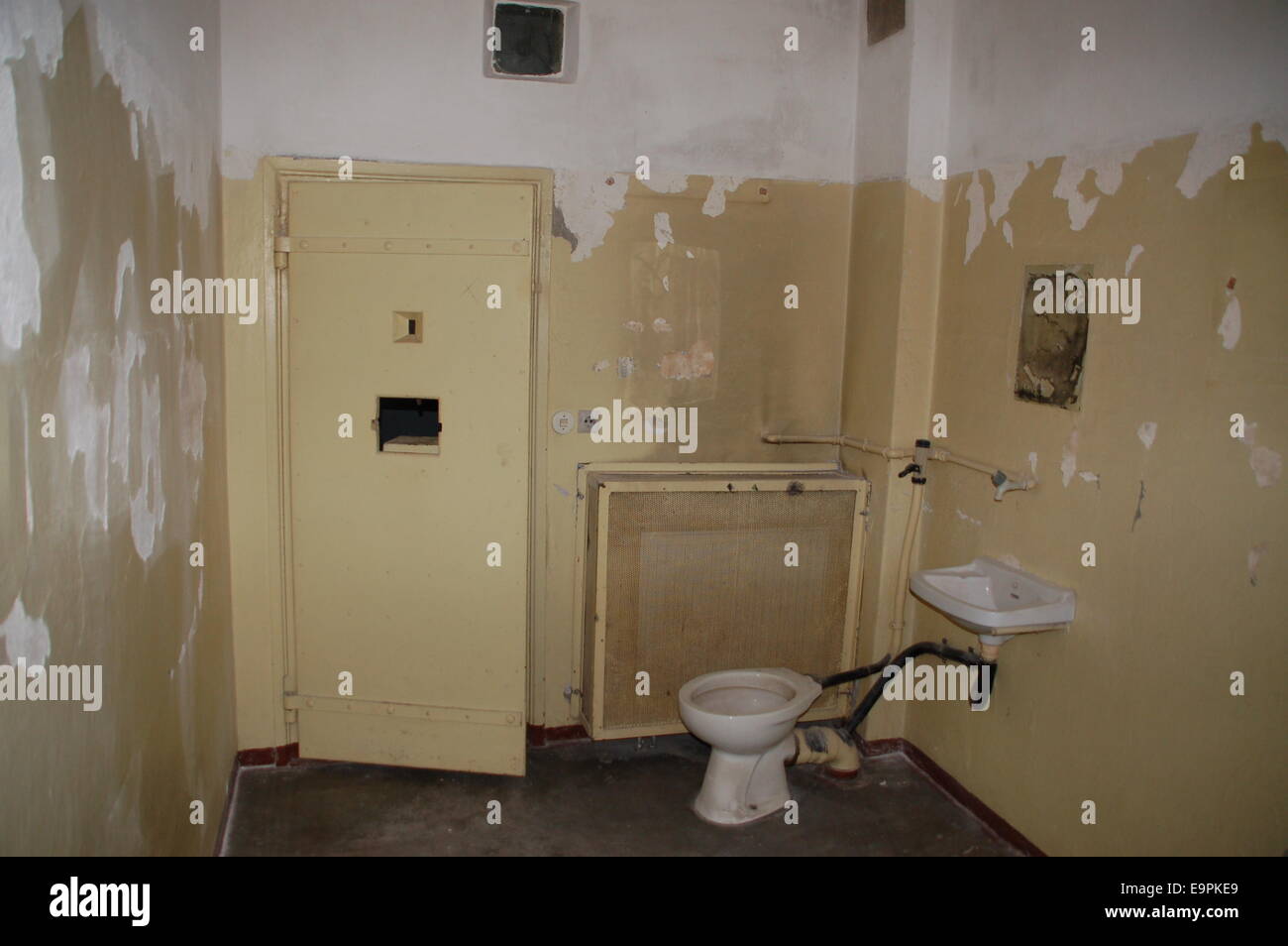 A view of a prison cell in the former remand prison of the East German ...