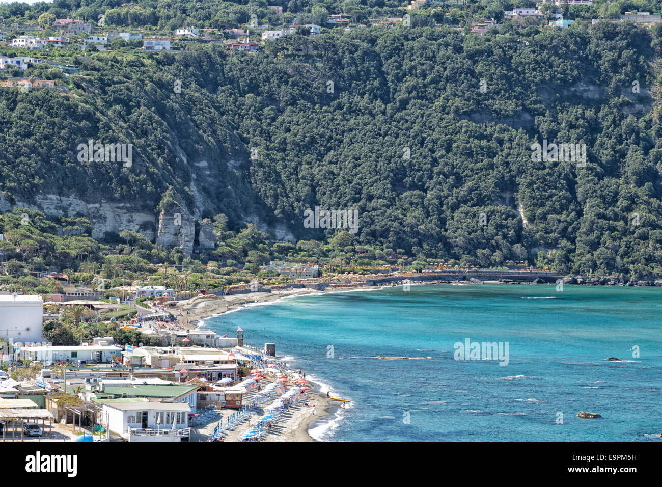A view of Citara beach in Ischia island in Italy under Punta Imperatore ...