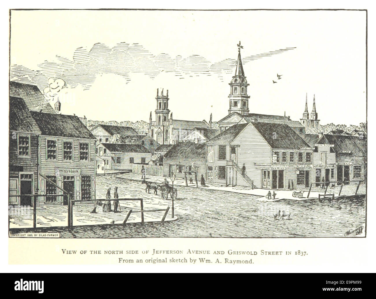 FARMER(1884) Detroit, p509 VIEW OF THE NORTH SIDE OF JEFFERSON AVENUE ...