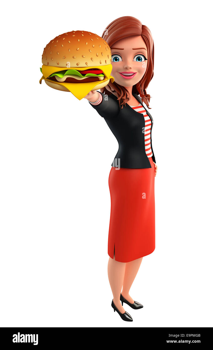 Lady with burger hi-res stock photography and images - Alamy