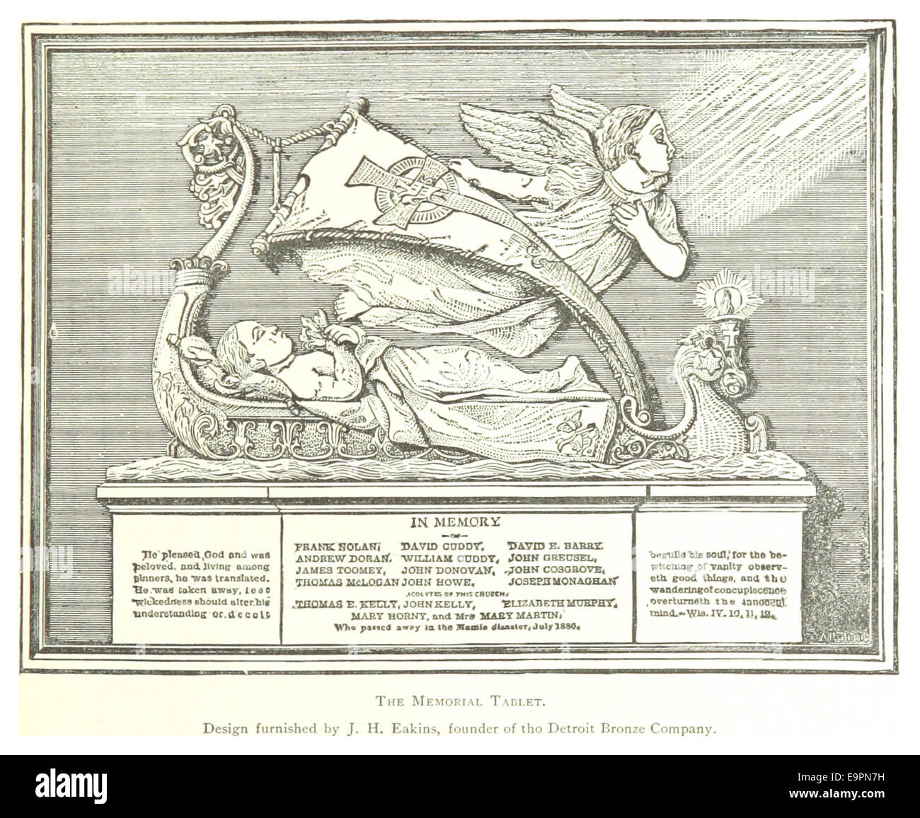 An 1884 sketch of a memorial tablet in Holy Trinity Catholic Church in ...