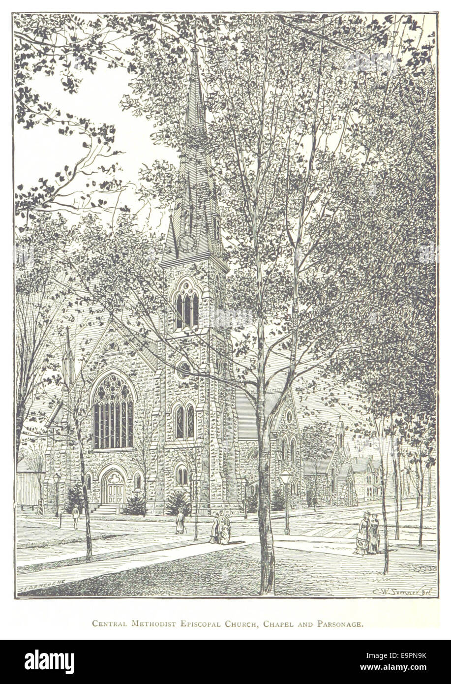This 1884 illustration by Farmer depicts the Central Methodist ...