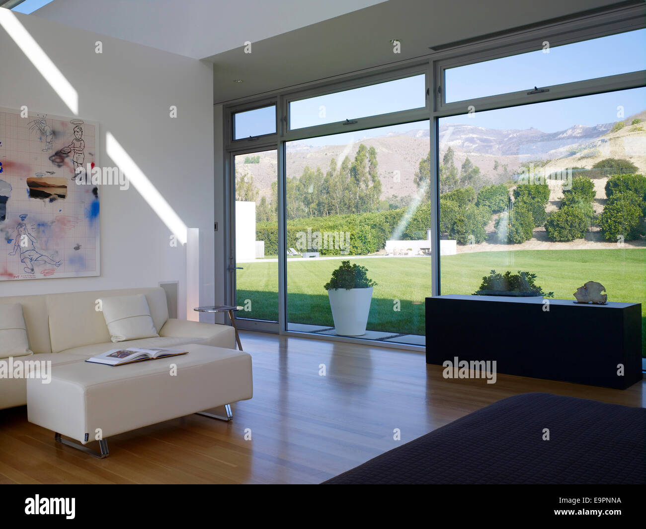 View through windows from living room in Sharpe Residence, Somis ...