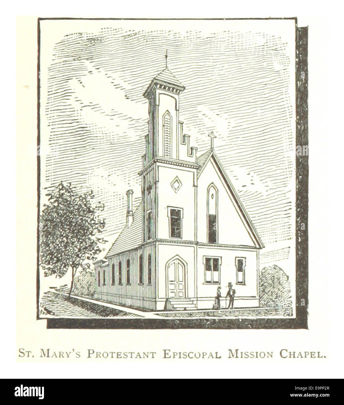 This 1884 drawing by Farmer depicts St. Mary's Protestant Episcopal ...