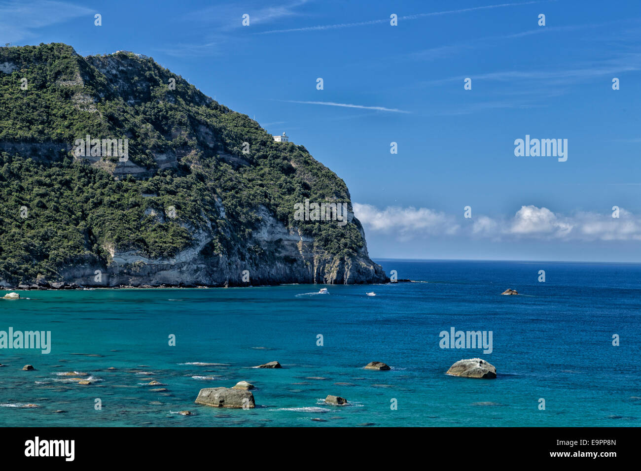 A view of Citara beach in Ischia island in Italy under Punta Imperatore ...