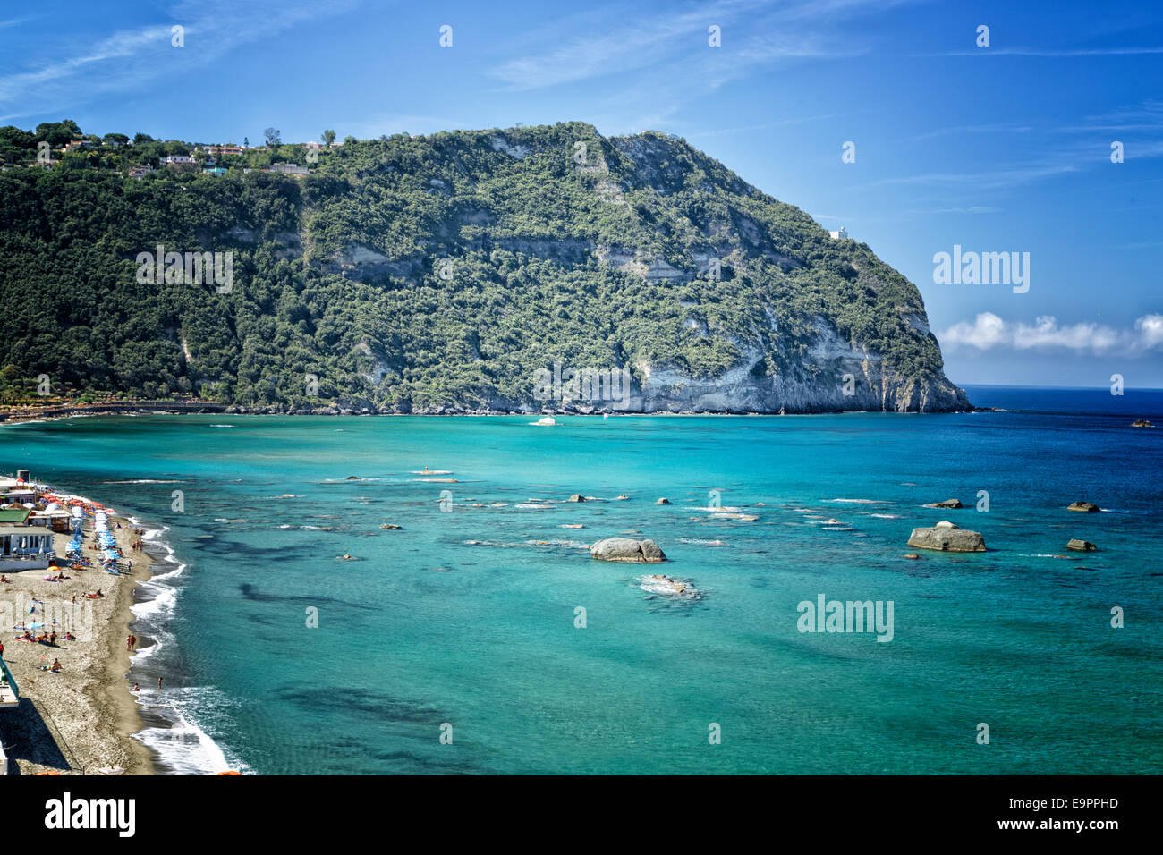 A view of Citara beach in Ischia island in Italy under Punta Imperatore ...