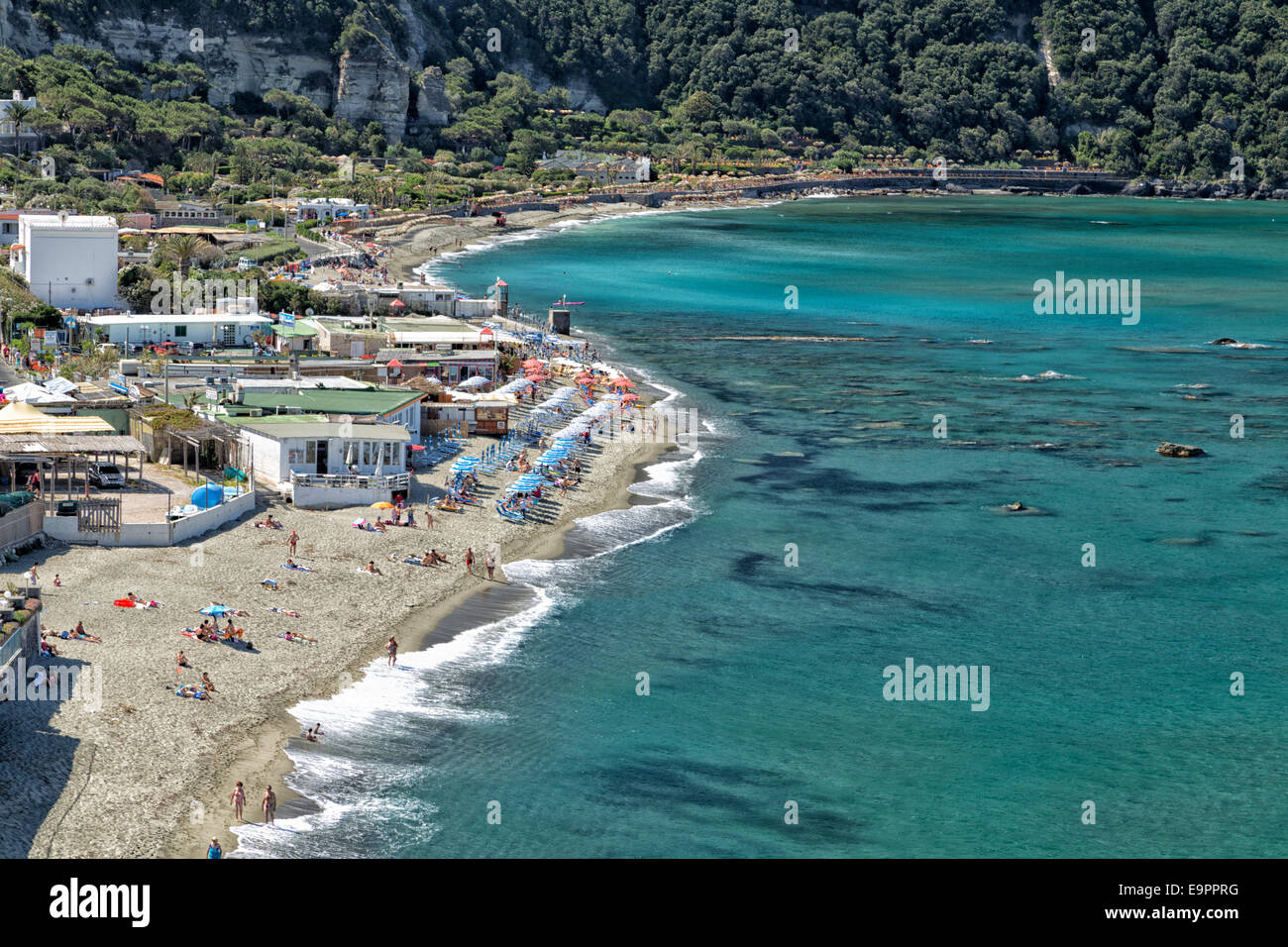 A view of Citara beach in Ischia island in Italy under Punta Imperatore ...