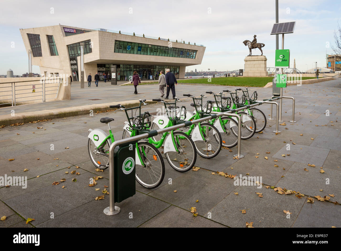 A citybike station in Liverpool. Citybike is the largest public bicycle ...