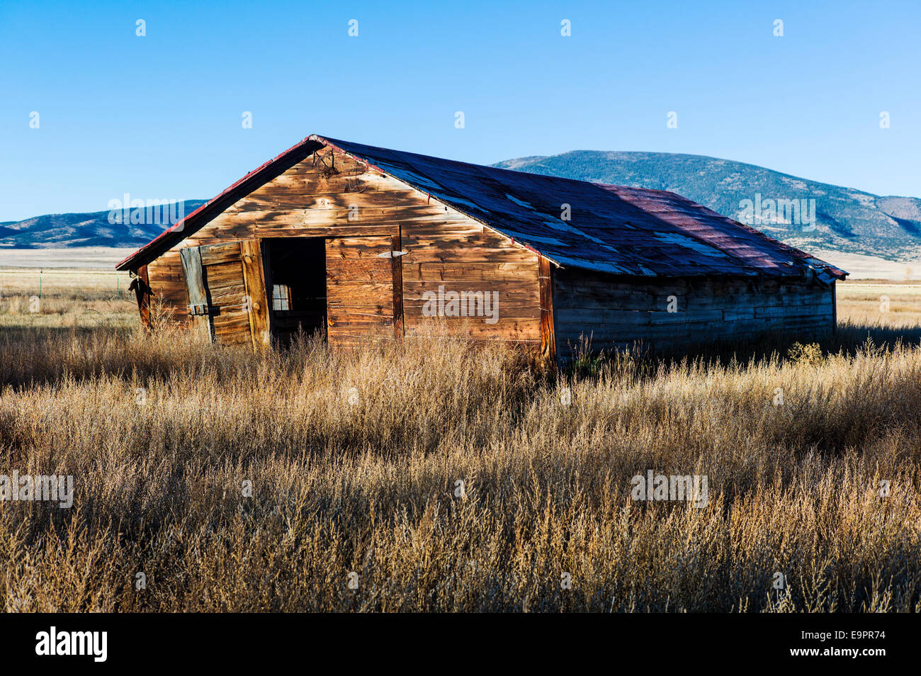 Abandoned ranch building on Monte Vista National Wildlife Refuge ...
