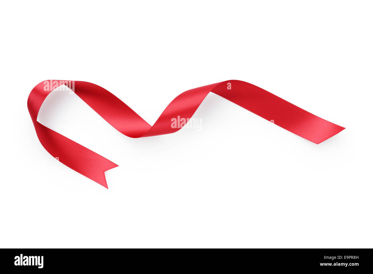 red ribbon curved shape, isolated on white Stock Photo - Alamy