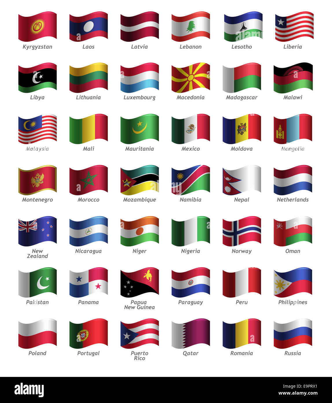 Set of buttons with flags Stock Photo - Alamy