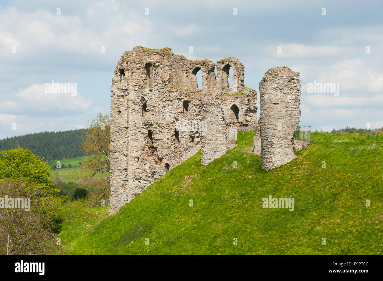Clun Castle in spring, Clun, Shropshire, England, UK Stock Photo - Alamy