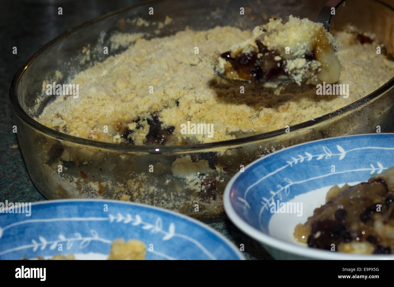 A homemade apple and fruit crumble Stock Photo - Alamy