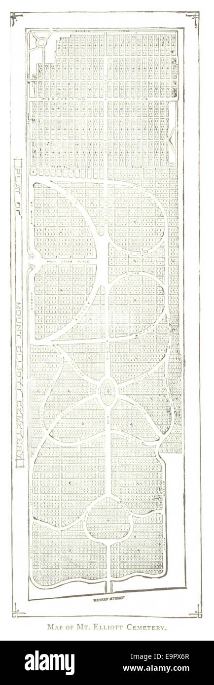 This 1884 map by Farmer depicts Mt. Elliott Cemetery, located in ...