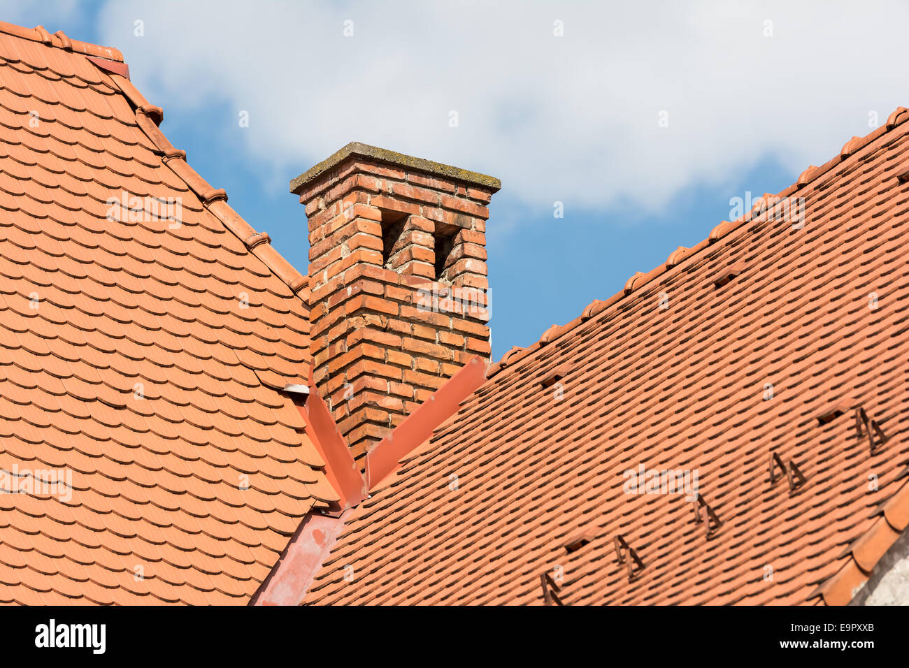 Medieval House Brick Chimney Stock Photo - Alamy