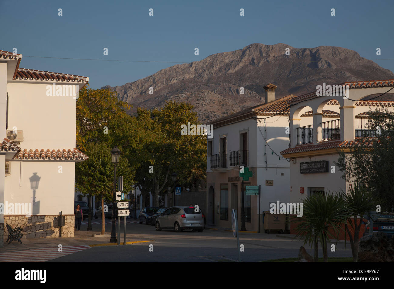 The white village of El Burgo in Malága Province Andalucía Stock Photo ...