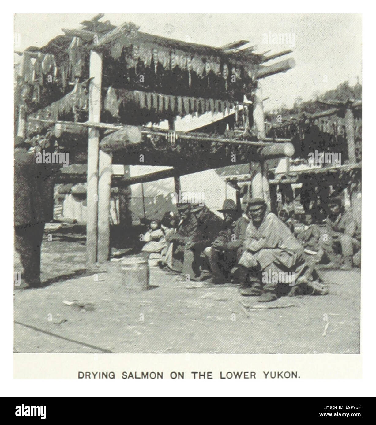 Hitchcock’s 1899 illustration captures the process of drying salmon ...