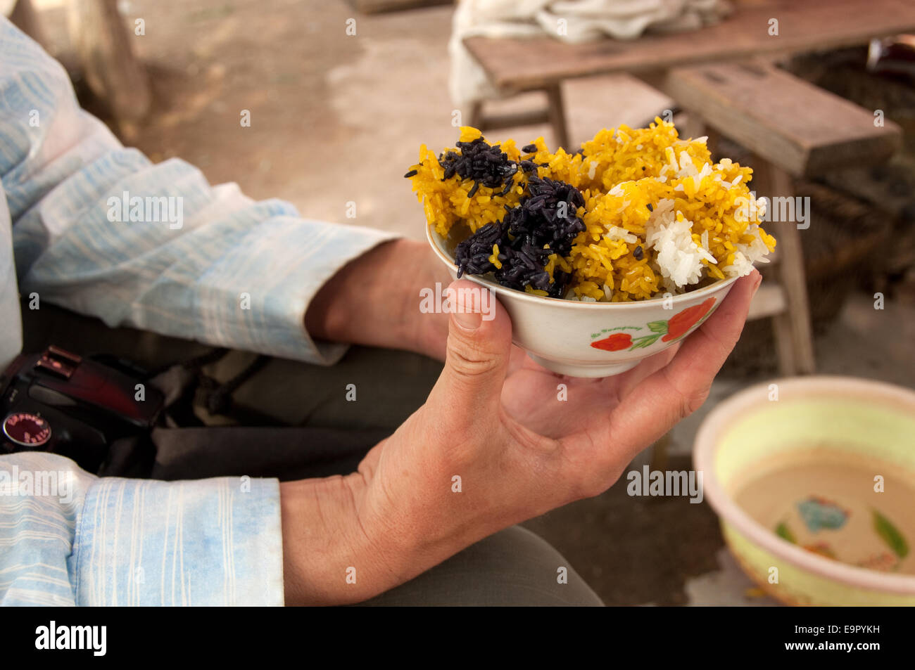 A bowl of colorful rice, Shidong, China Stock Photo - Alamy