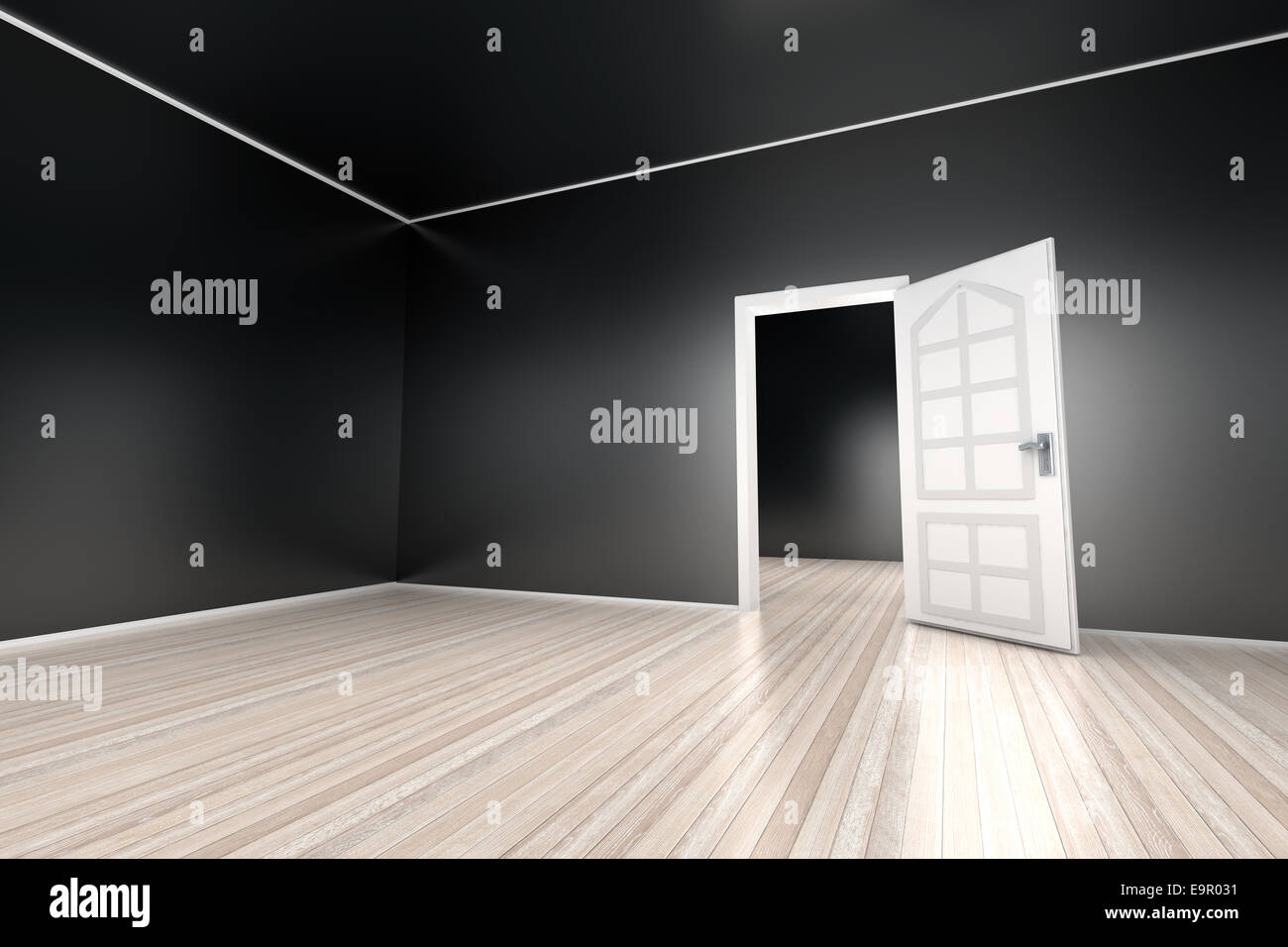A empty apartment with a open door Stock Photo - Alamy