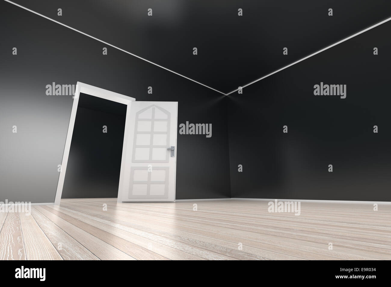 A empty apartment with a open door Stock Photo - Alamy