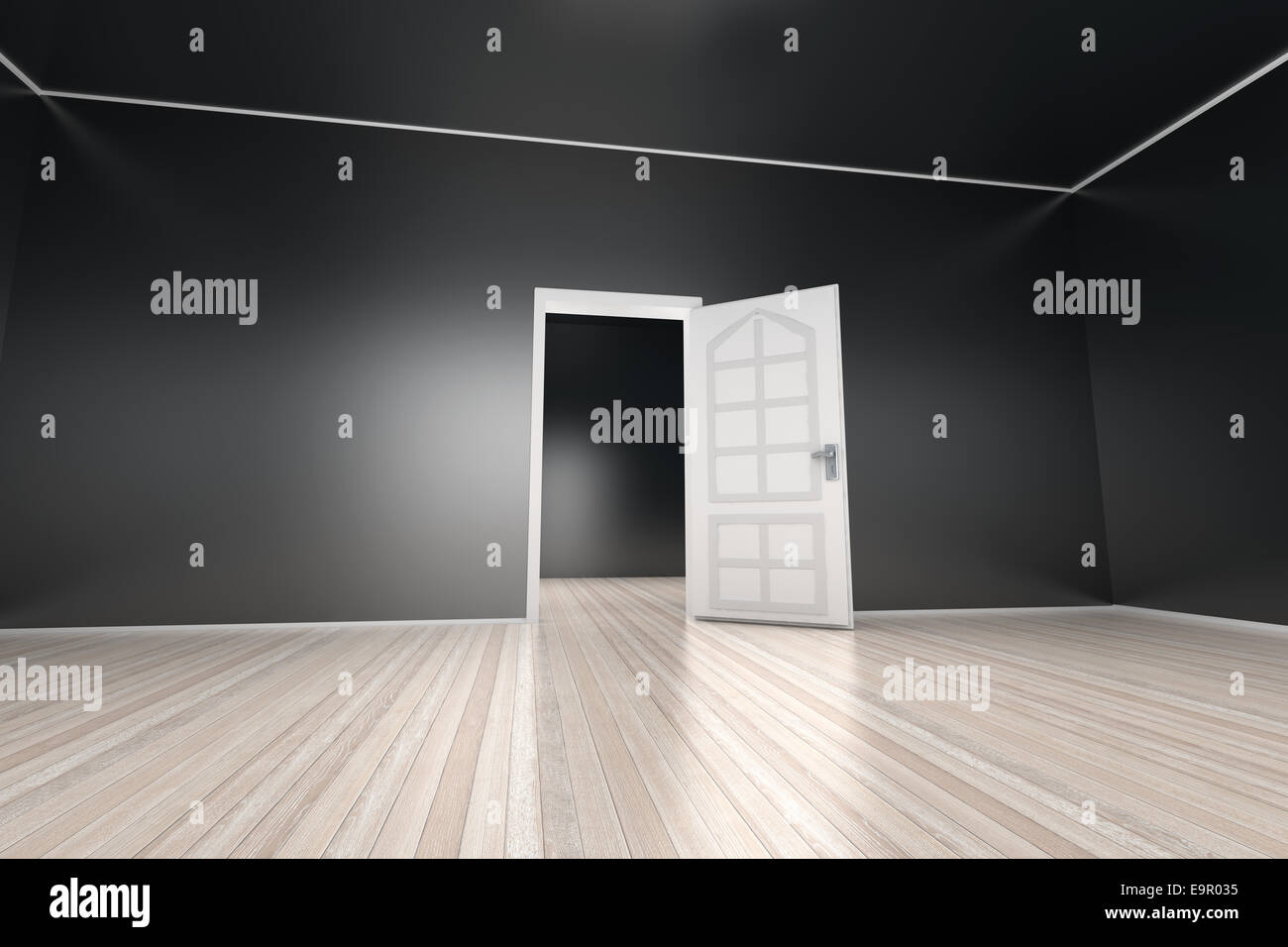 A empty apartment with a open door Stock Photo - Alamy