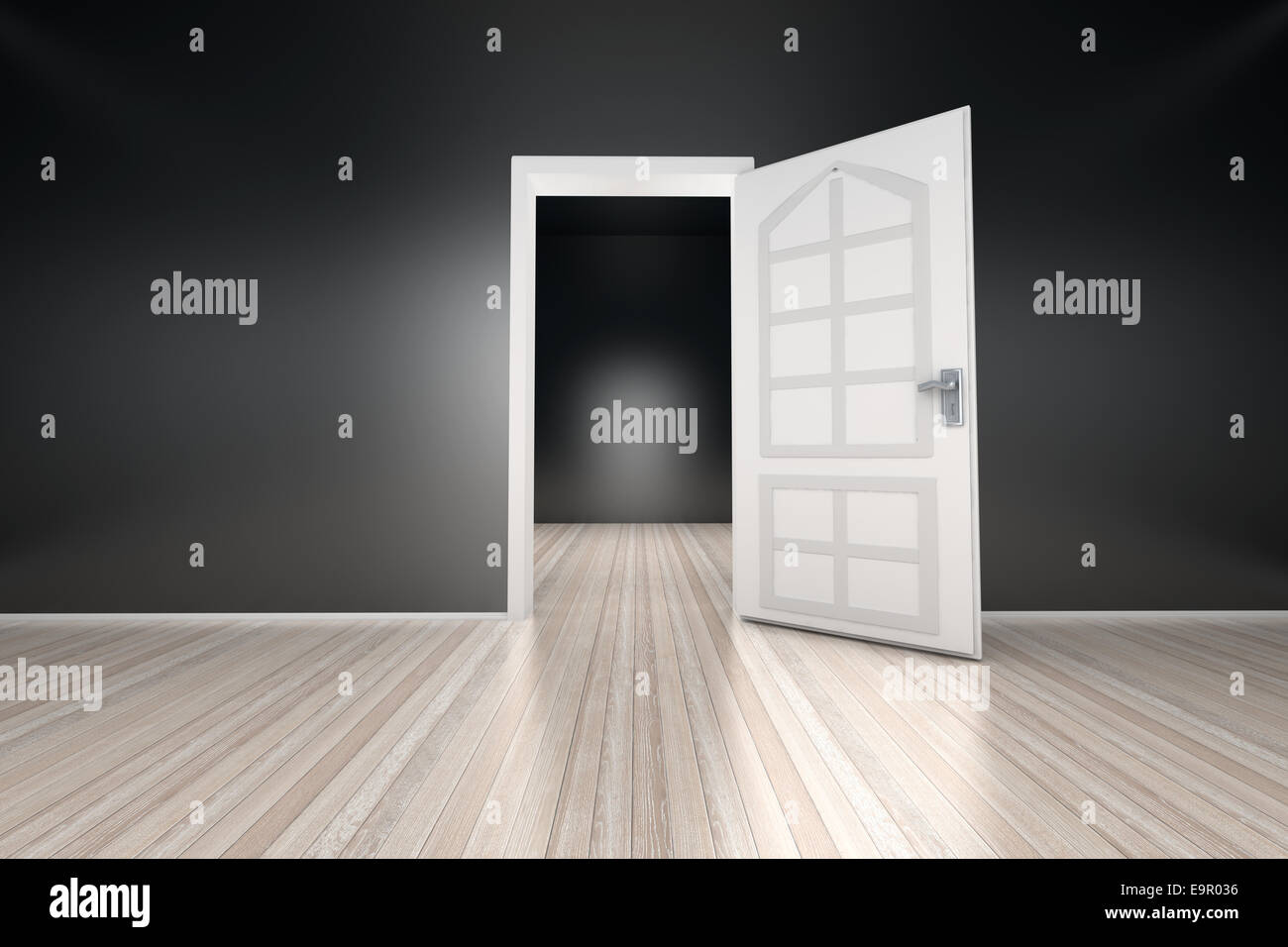 An empty apartment with a open door Stock Photo - Alamy